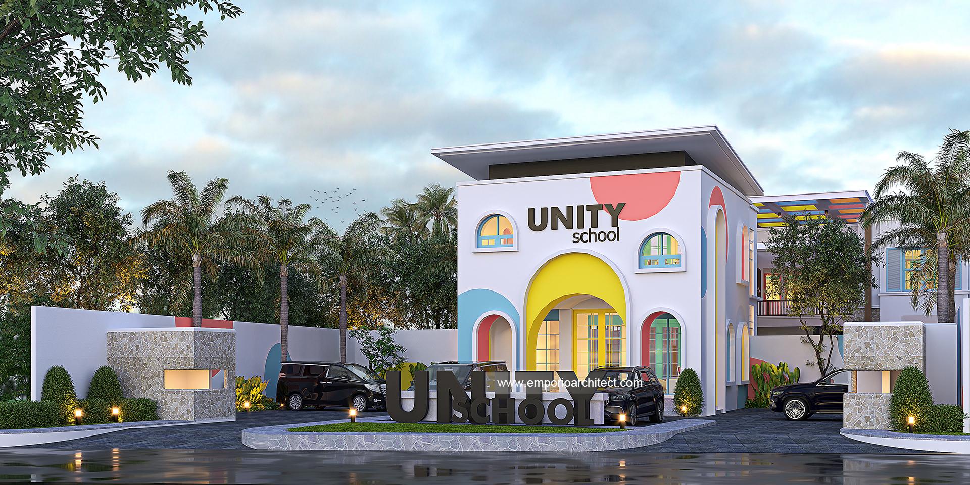 Desain Gedung Sekolah Unity School Modern 2 Lantai Bapak Hendro di ...
