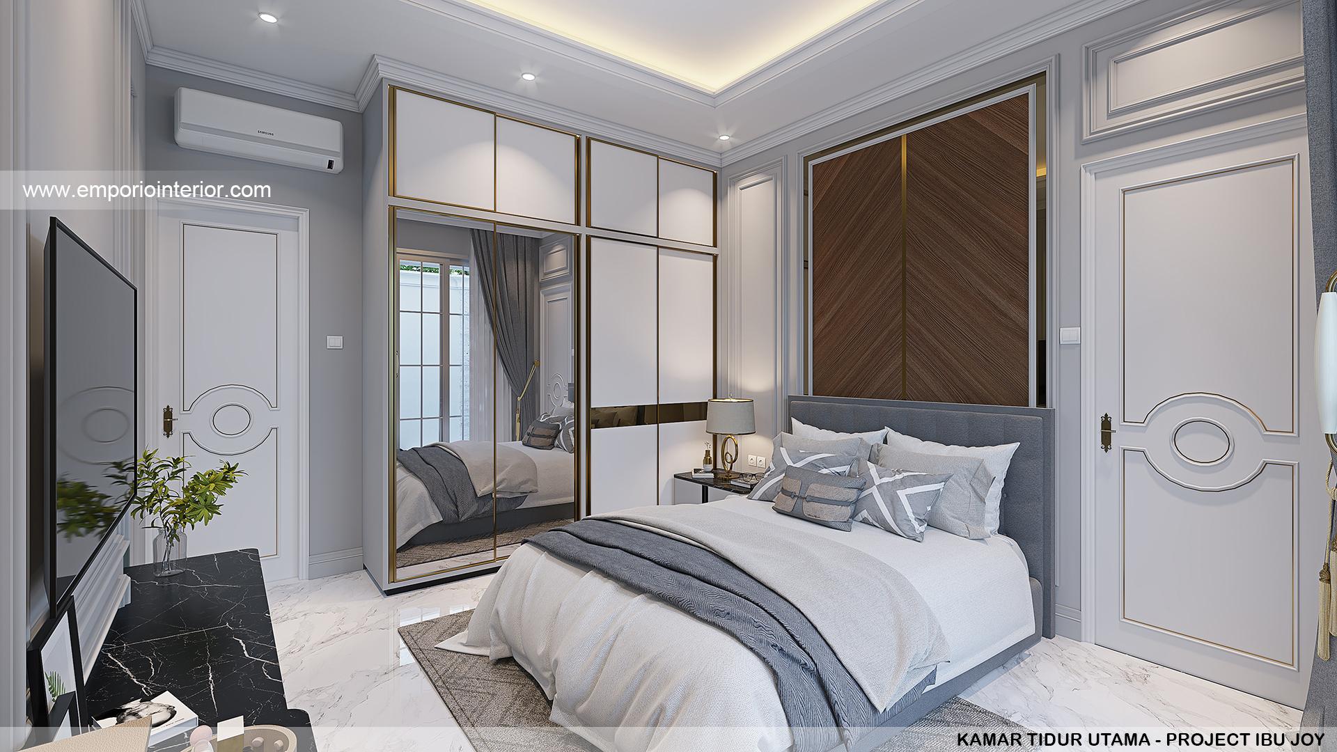 Desain Kamar Tidur Utama Rumah Klasik Modern 2 Lantai Ibu JY di Jakarta 30326 - Desain Kamar Tidur