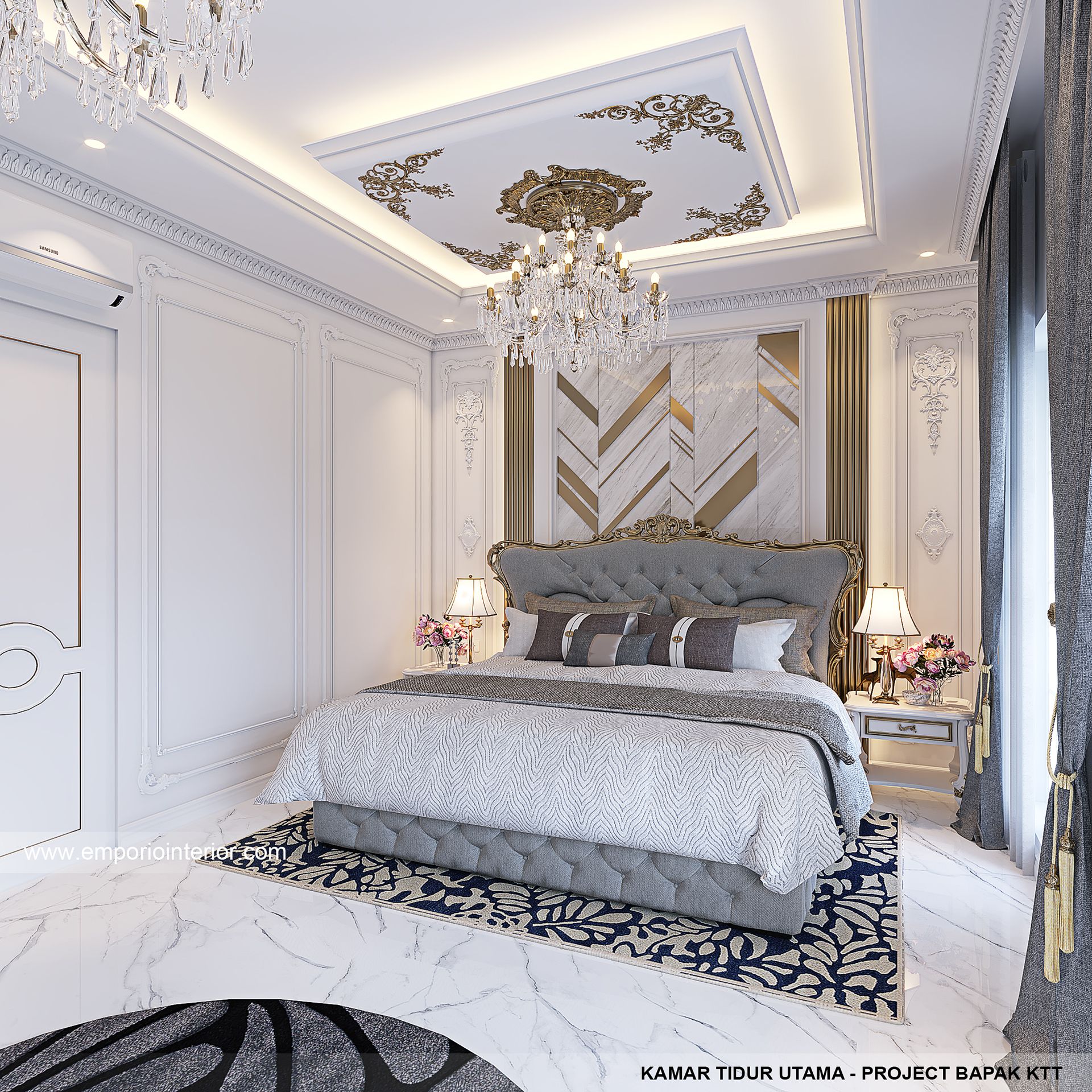 Desain Kamar Tidur Utama Rumah Klasik 2 Lantai Bapak KTT di Klungkung, Bali 43067 - Desain Kamar ...