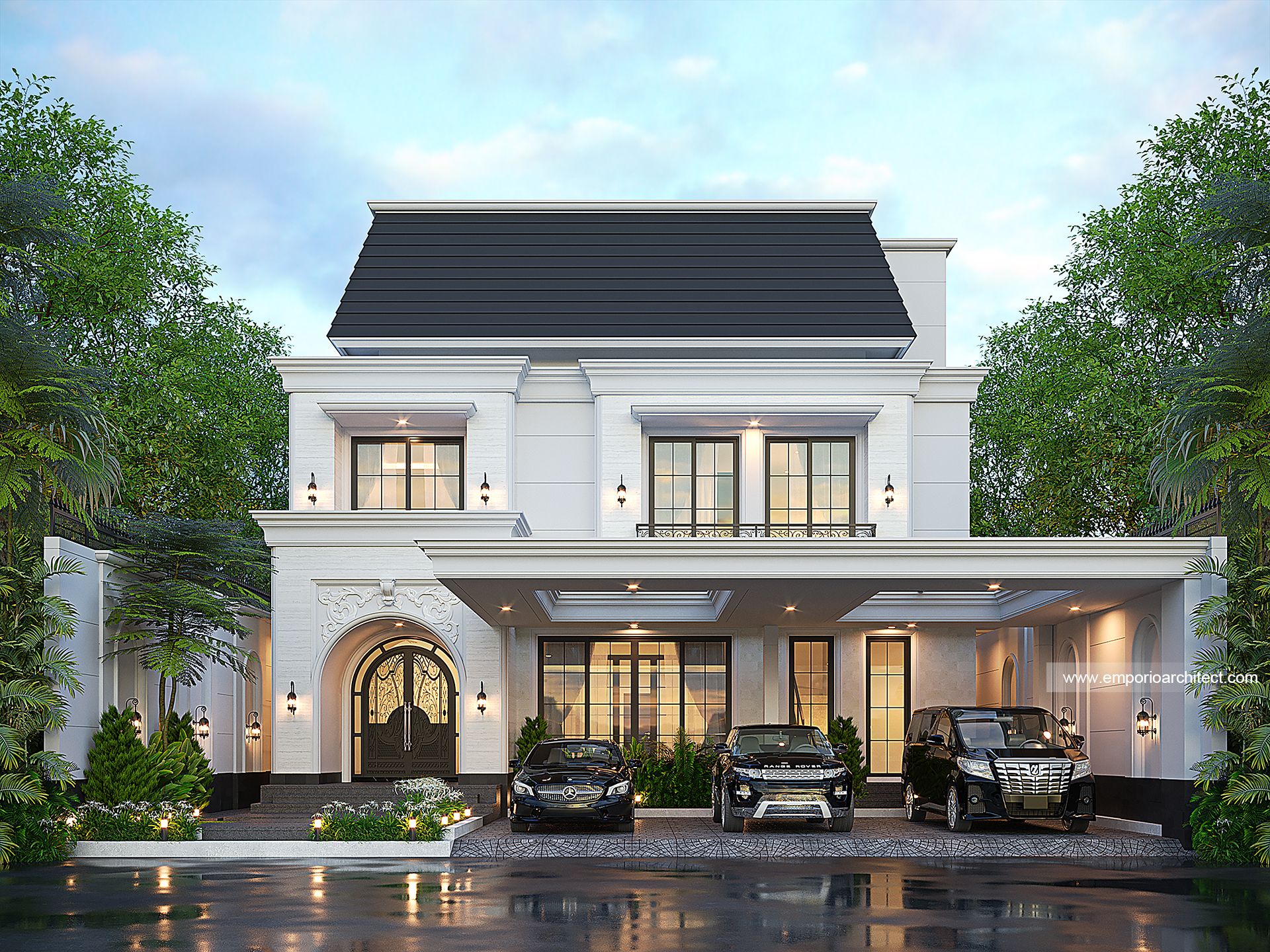 Mrs. RRN Classic House 2 Floors Design - Jakarta Barat 44371 - Front View Exterior