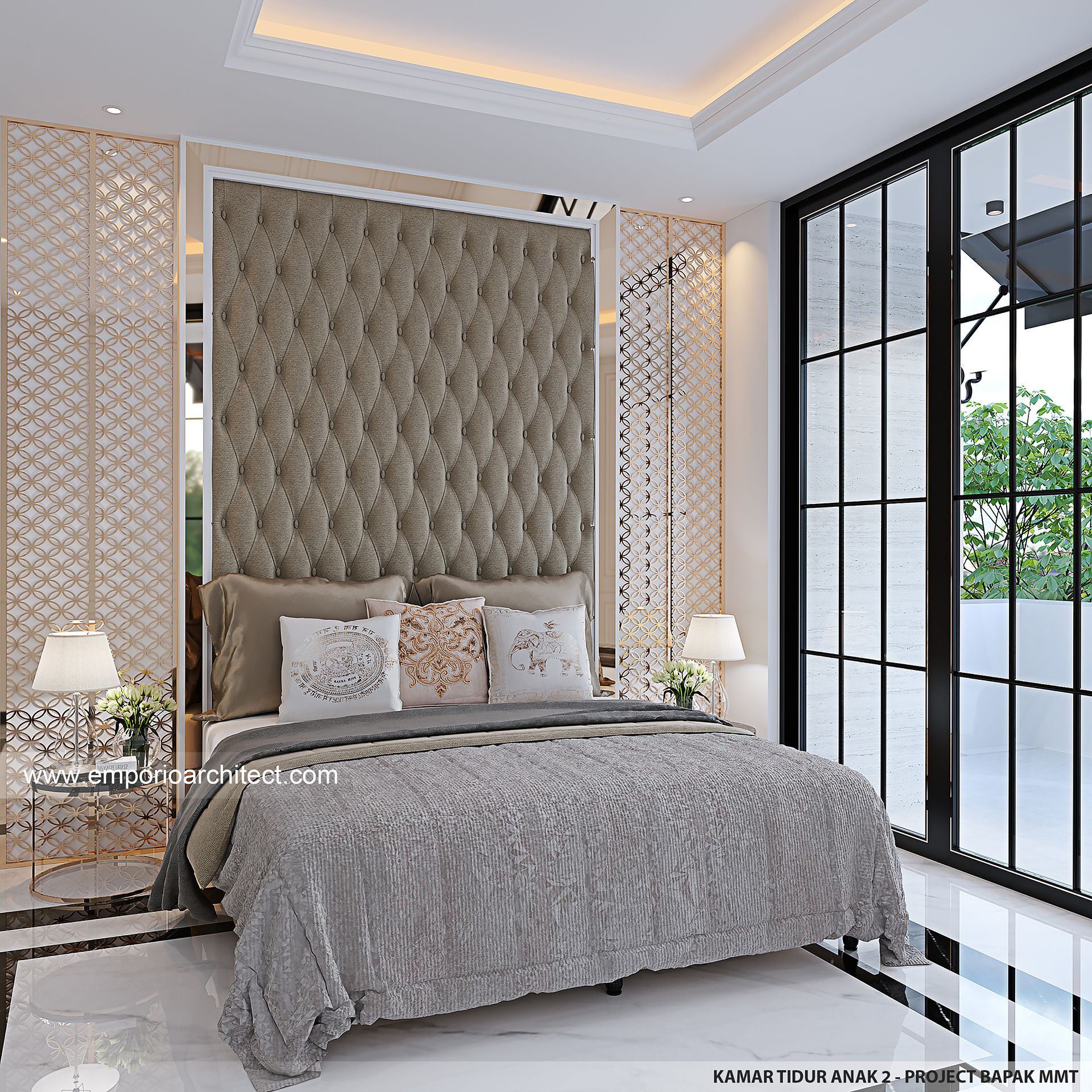 Desain Kamar Tidur Anak 2 Rumah Klasik Modern 2 Lantai Bapak MMT di Jakarta 39685 - Desain Wallpanel