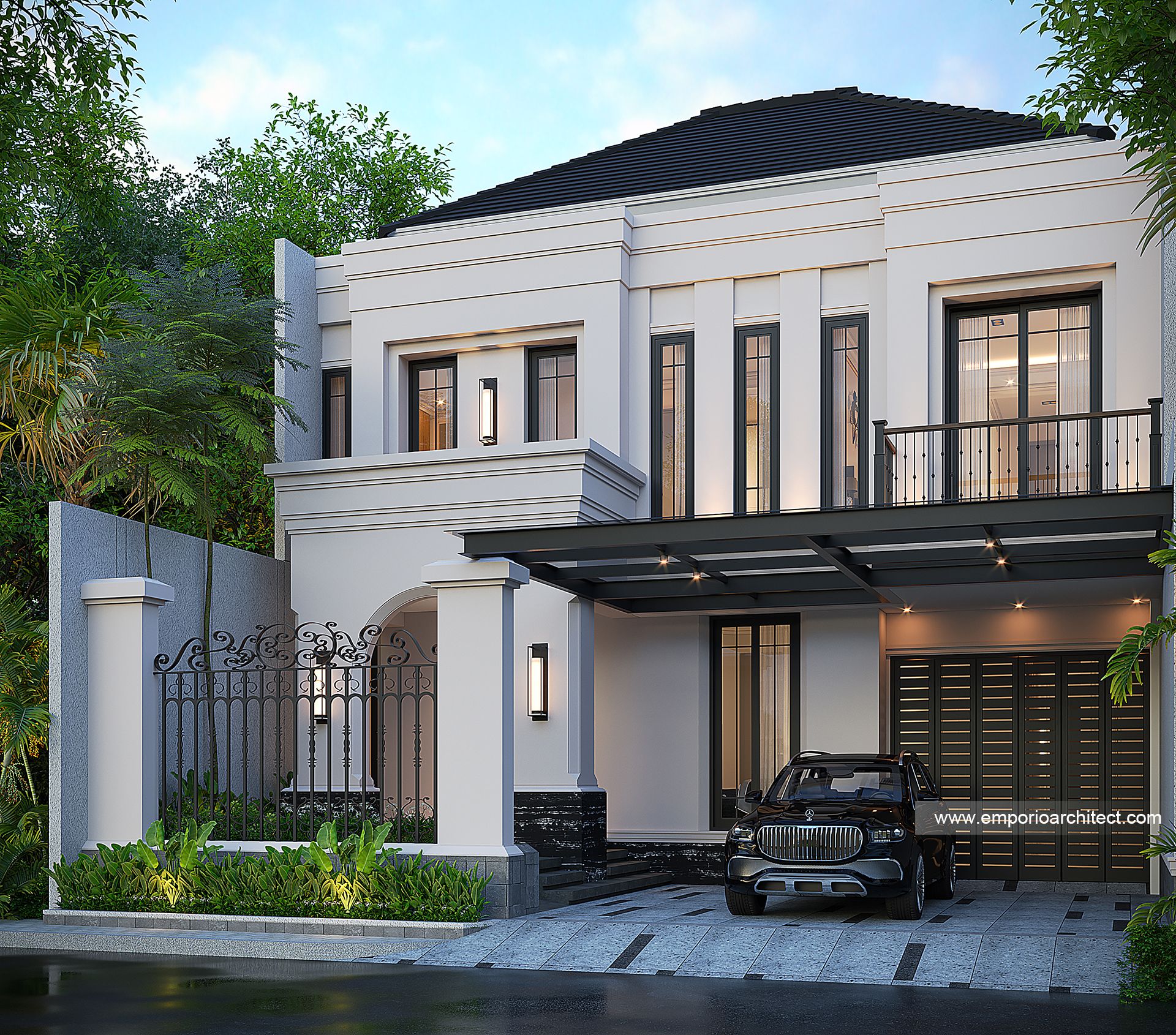 Mr. CDR Mediterranean Classic House 3 Floors Design - Jakarta Selatan 45078 - Facade Design