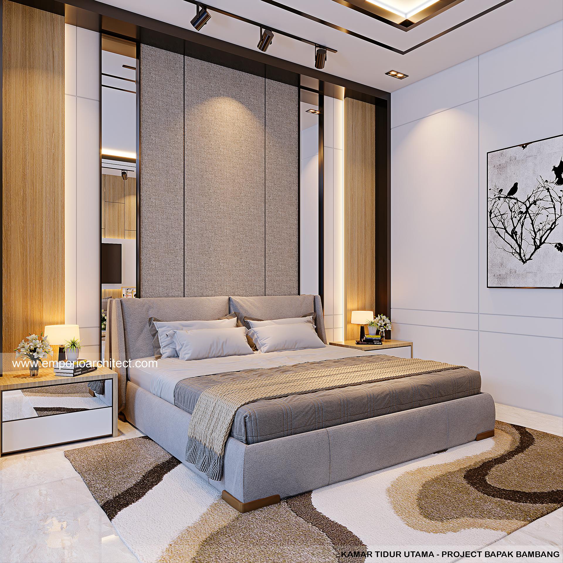 Desain Kamar Tidur Utama Rumah Modern 1 Lantai Bapak BBG di Jember 26770 - Desain Interior Rumah