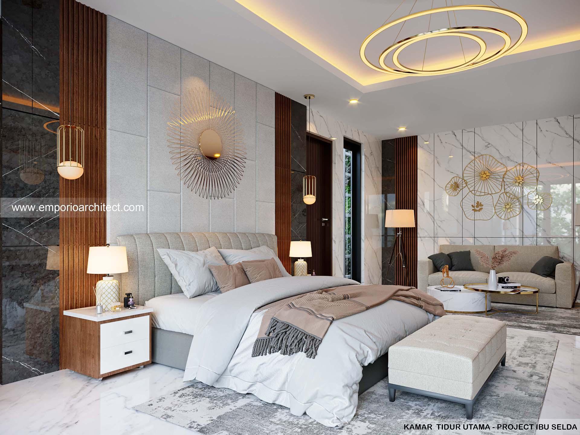 Desain Kamar Tidur Utama Rumah Modern 2 Lantai Ibu SLD di Kutai, Kalimantan Timur 26482 - Desain ...