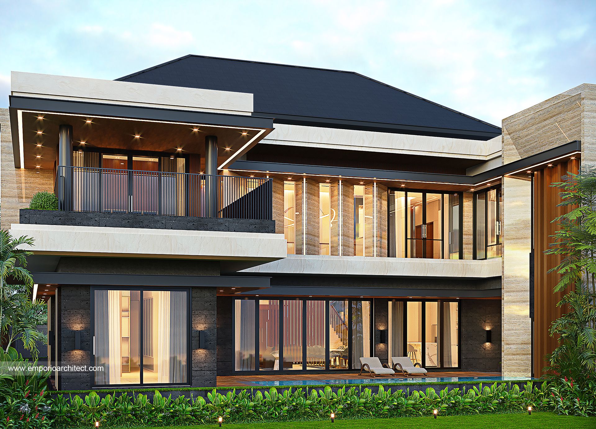 Desain Tampak Belakang Rumah Modern 2 Lantai Bapak AST di Bandung 44392 ...
