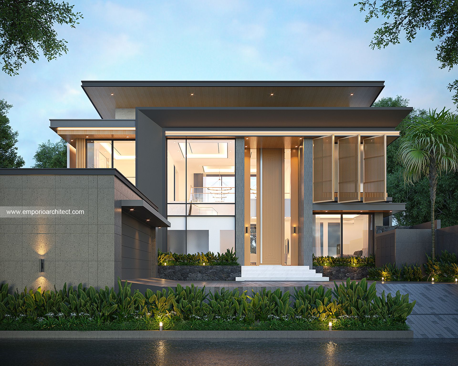 Desain Tampak Depan 3 Rumah Modern 2 Lantai Bapak SDT di Solo 46067 ...