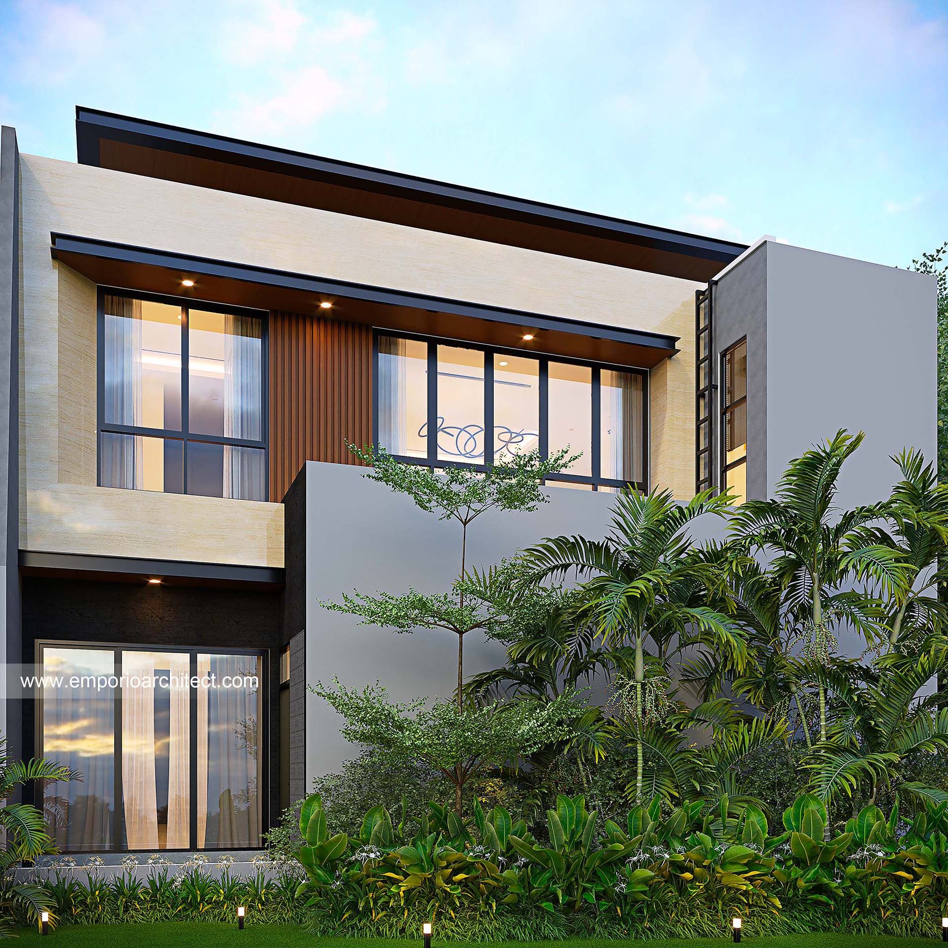 Mrs. MRT and Mr. AL 1722 Modern House 2 Floors Design - Denpasar, Bali 37224 - Backview Exterior