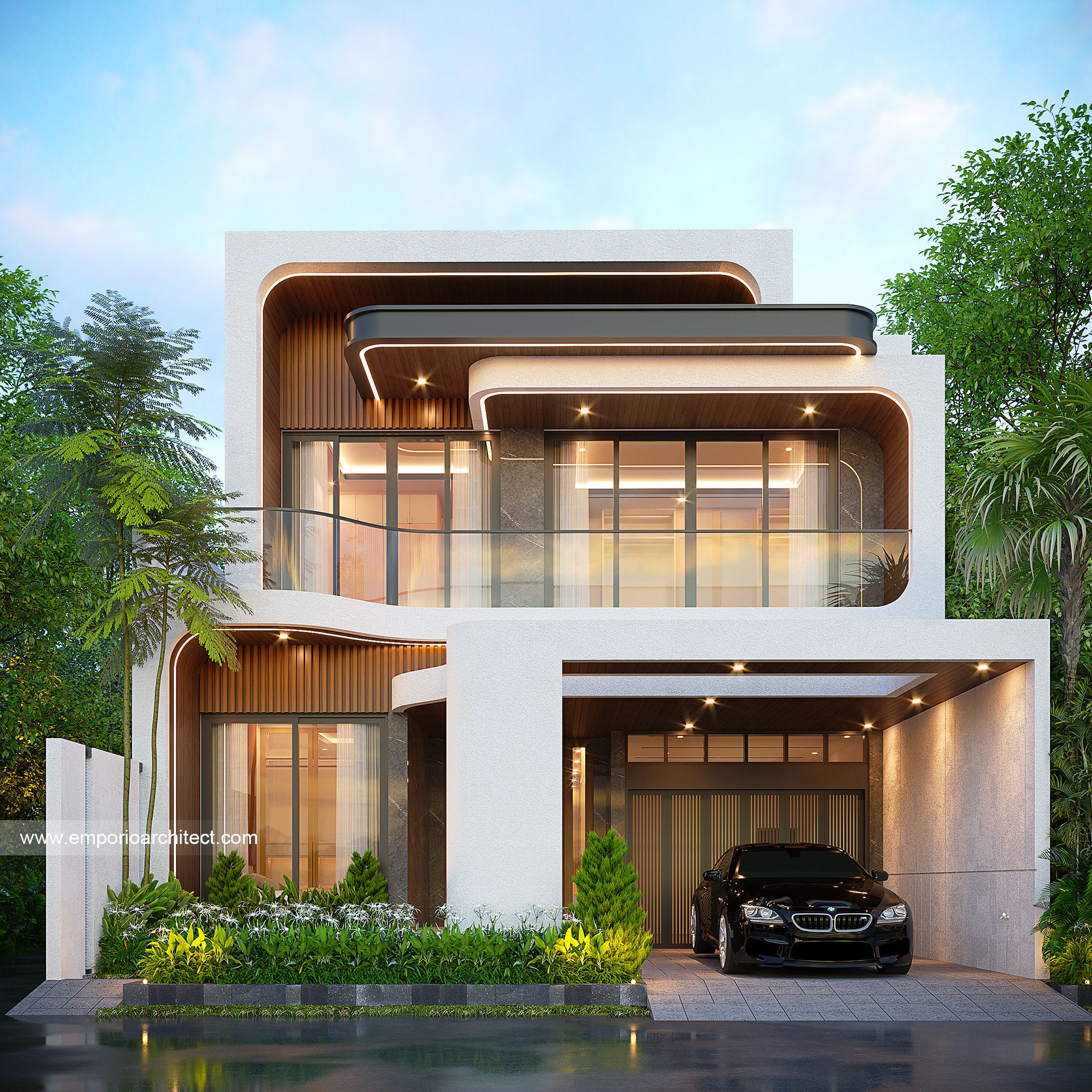 Mr. A and Mrs. MT Modern House 2 Floors Design - Bekasi 47043 - Modern House Facade