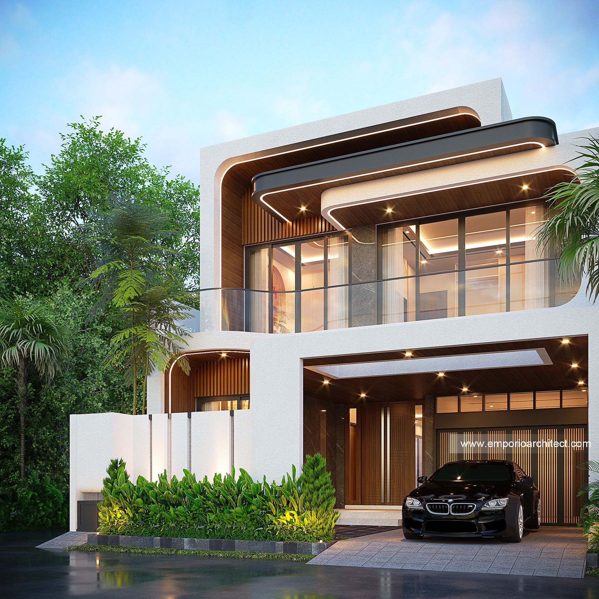 Mr. A and Mrs. MT Modern House 2 Floors Design - Bekasi 47044 - House Facade