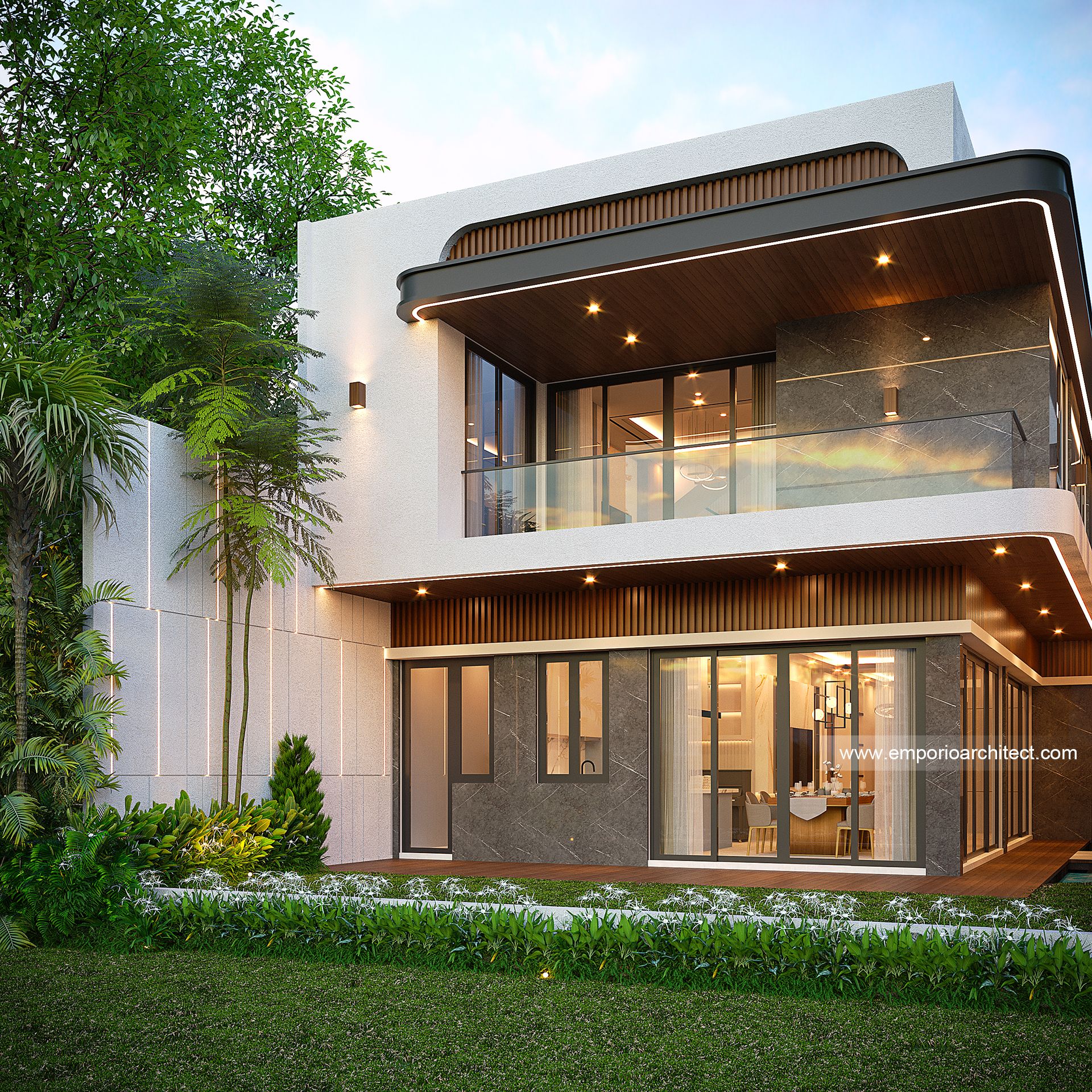 Mr. A and Mrs. MT Modern House 2 Floors Design - Bekasi 47045 - Backyard Design