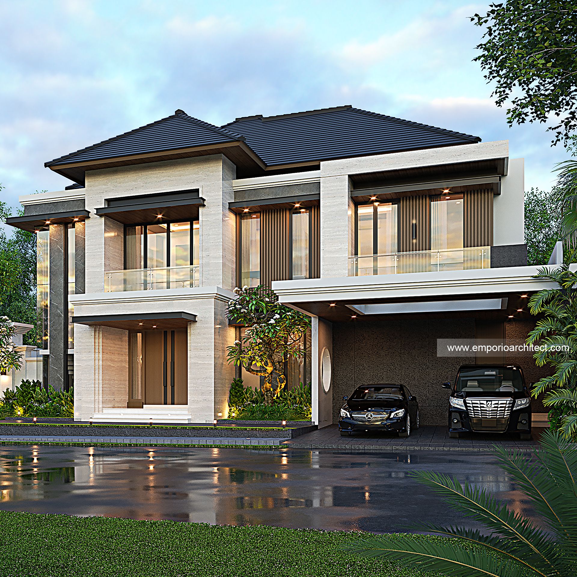 Mr. NM Modern House 2 Floors Design - Denpasar, Bali 46991 - Exterior Design