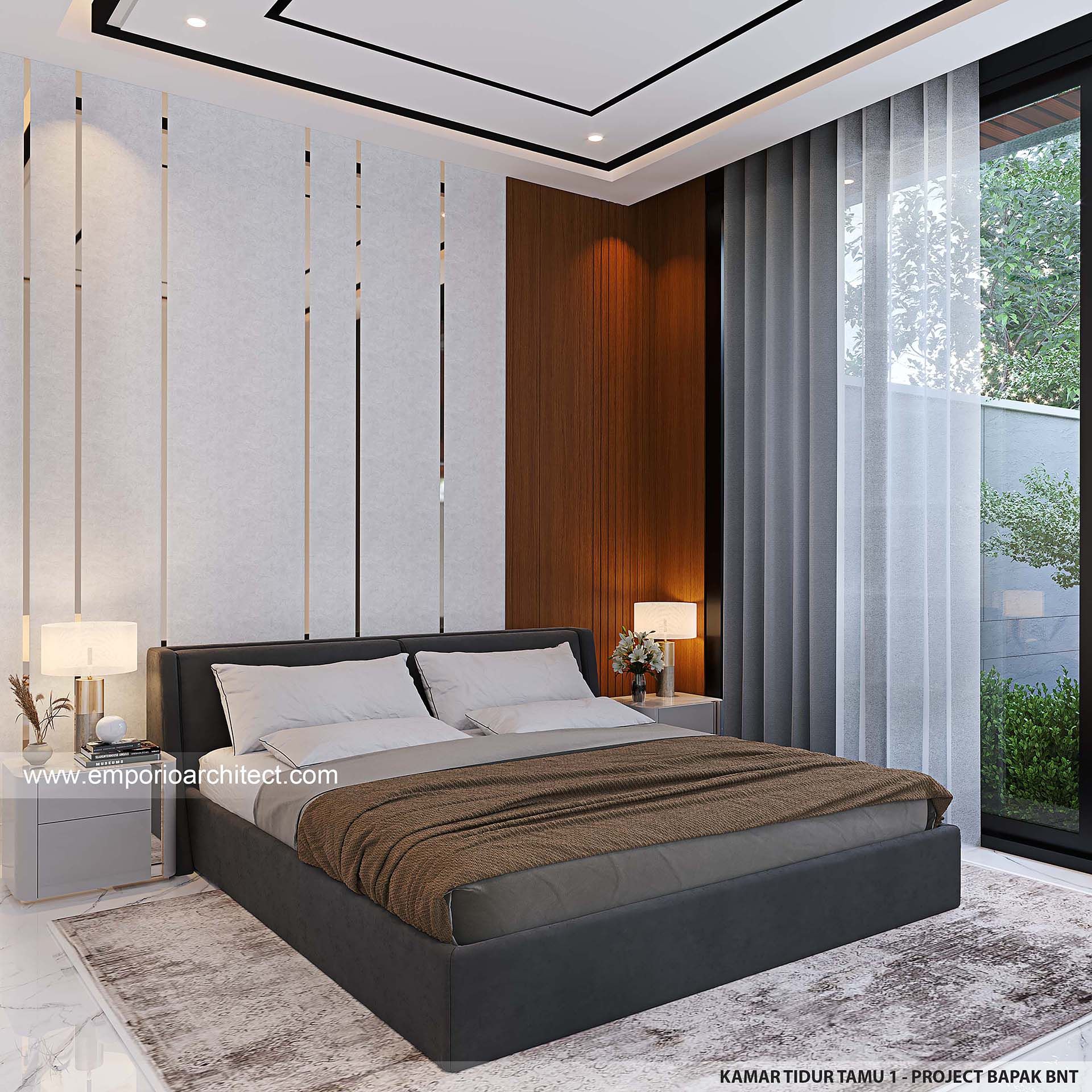 Desain Kamar Tidur Tamu 1 Rumah Modern 3 Lantai Bapak BNT di Bandung 37381 - Desain Kamar Tidur