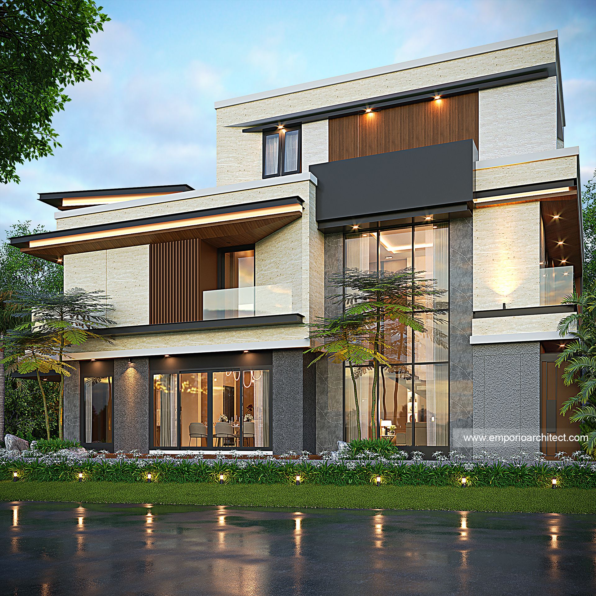 Mrs. AFN Modern House 3 Floors Design - Balikpapan 45909 - Facade Design