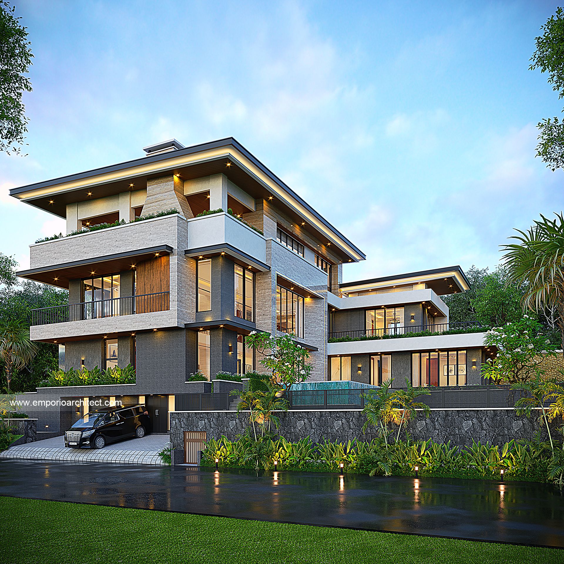 Desain Tampak Samping Rumah Modern 4 Lantai Bapak Adm Di Bandung 38554 Fasad Rumah