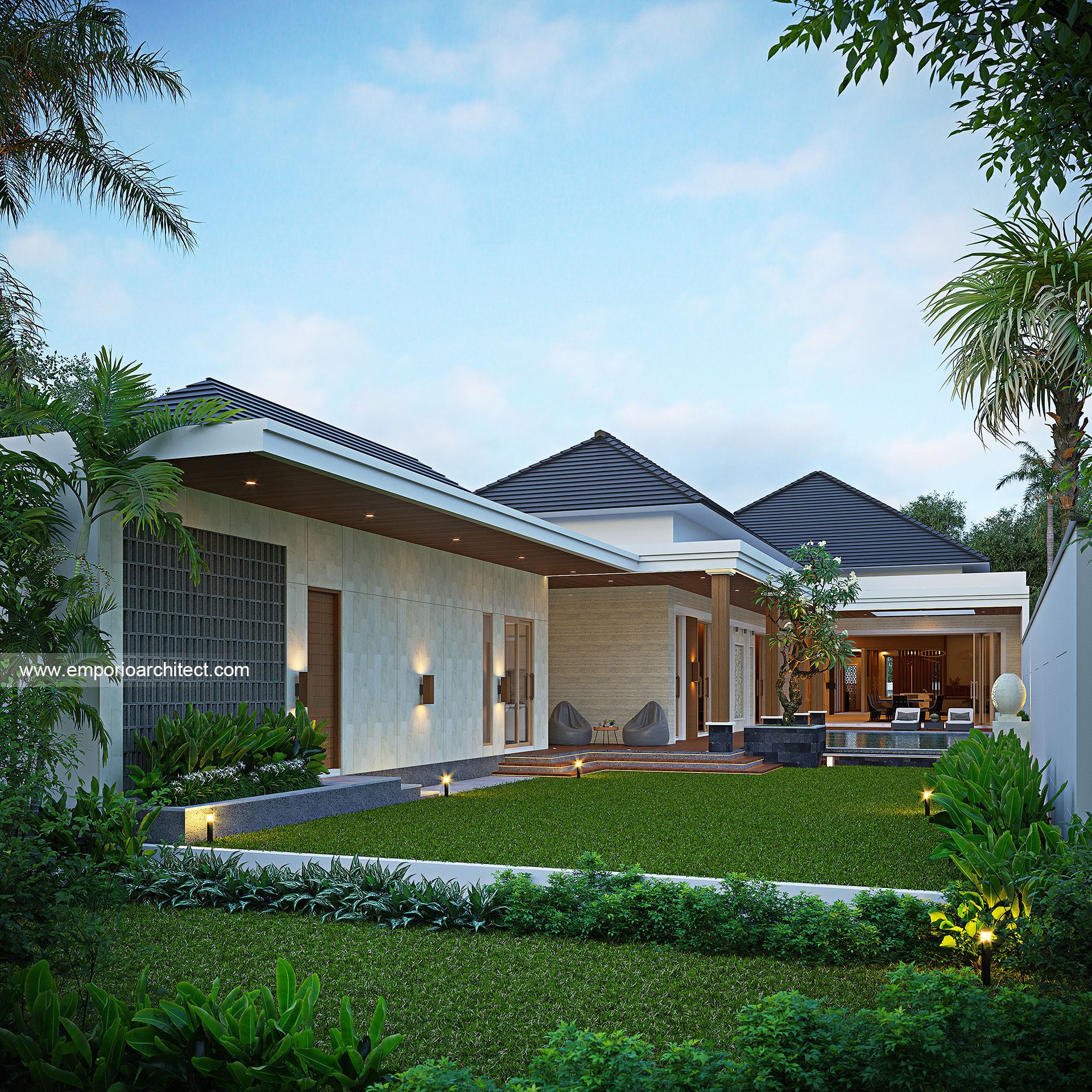 Mrs. U 1706 Villa Bali House 1 Floor Design - Yogyakarta 36355 - Home Exterior Design