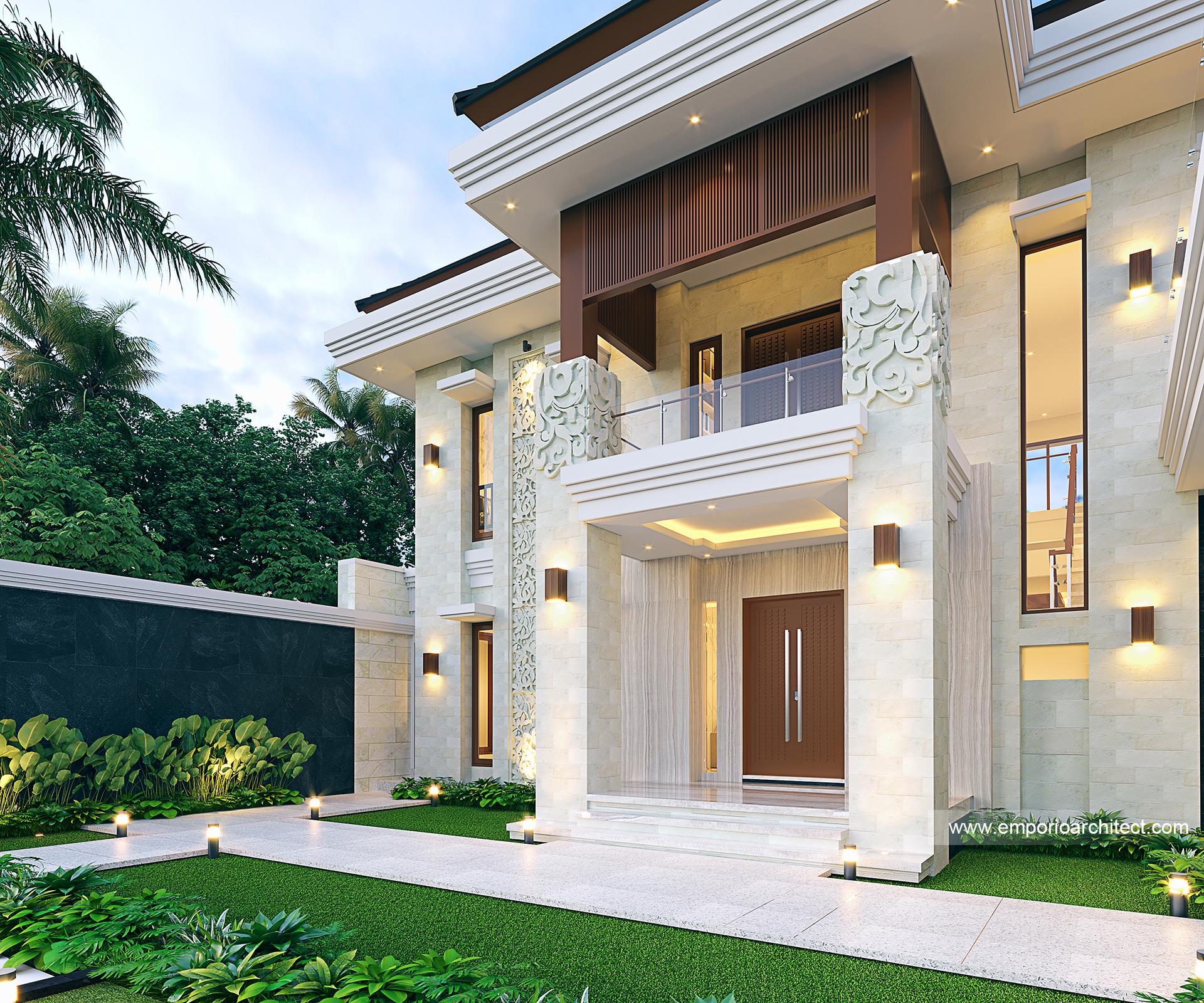 Desain Tampak Detail Depan Rumah Villa Bali 2 Lantai Bapak RZK di ... Desain Tampak Detail Depan Rumah Villa Bali 2 Lantai Bapak RZK di ...