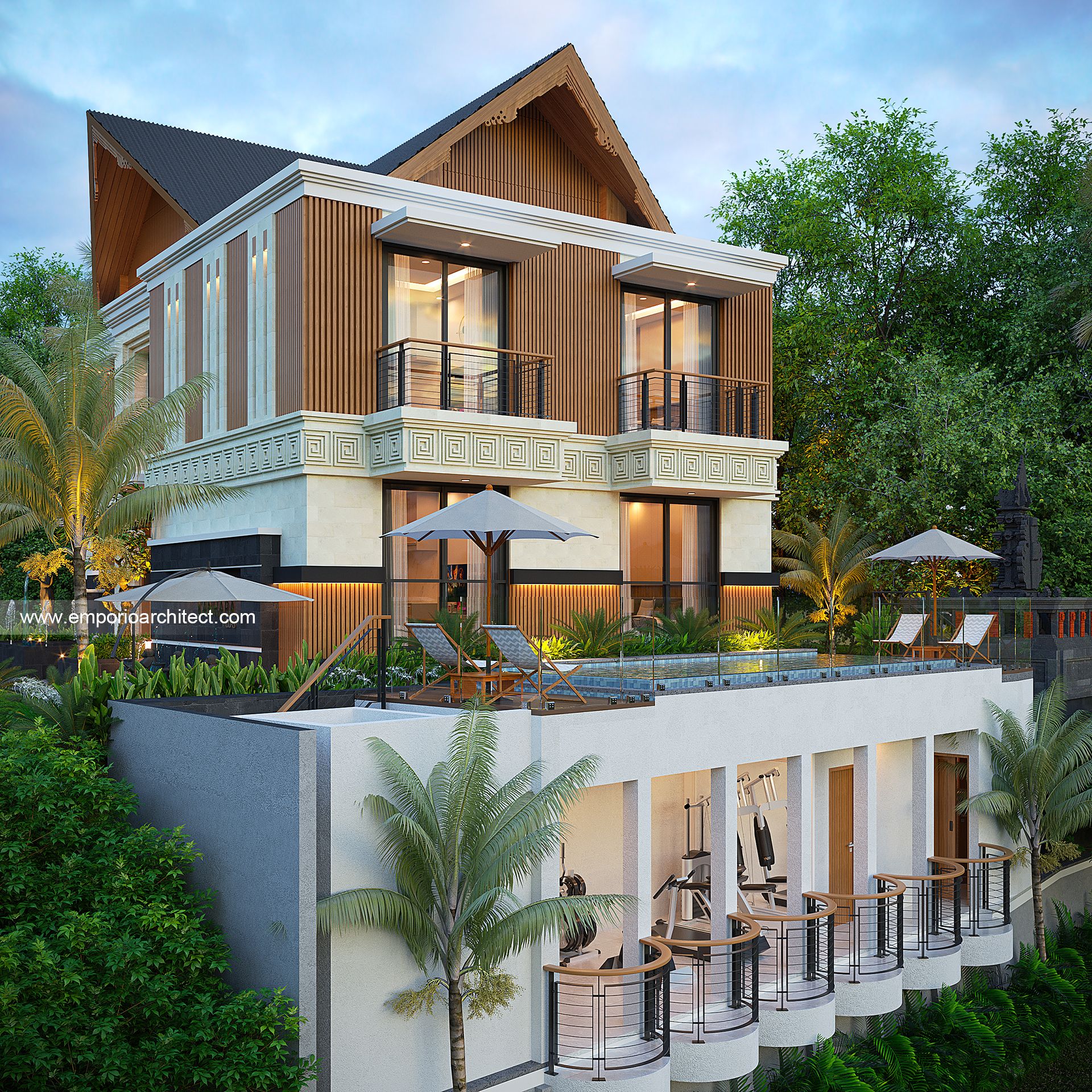 Mr. MGG Villa Bali Modern Style Villa 2 Floors Design - Ubud, Bali 47074 - Facade Design